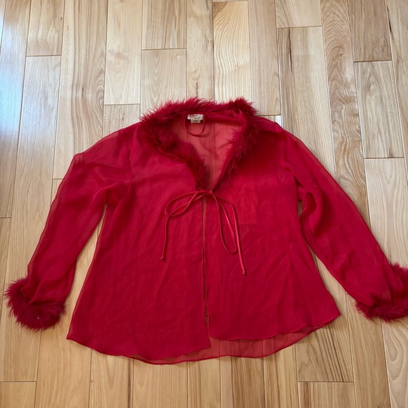 Vintage | Intimates & Sleepwear | Vintage Cinema Etoile Red Marabou ...